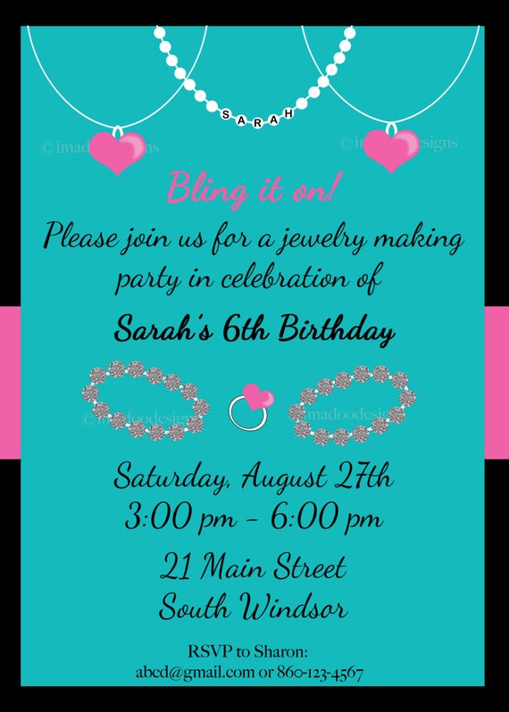 Jewelry Party Invitation Wording Sample