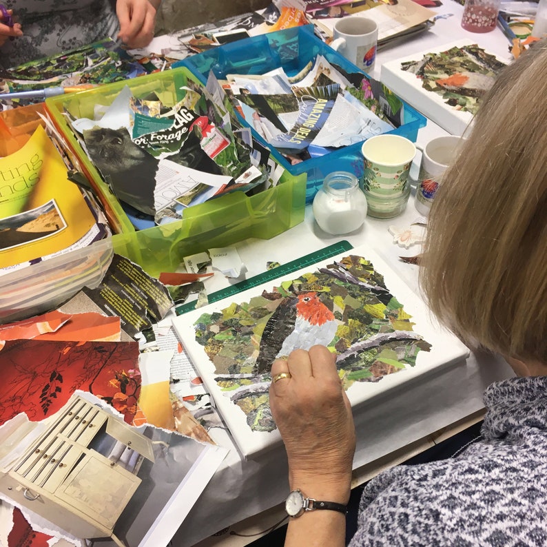 Magazine Collage Robin PDF Tutorial - Etsy UK