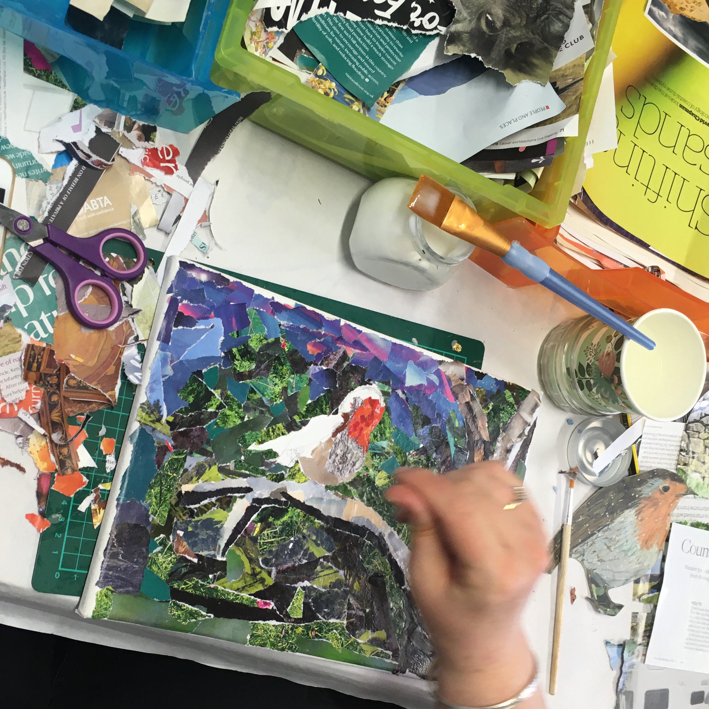 Magazine Collage Robin PDF Tutorial - Etsy UK