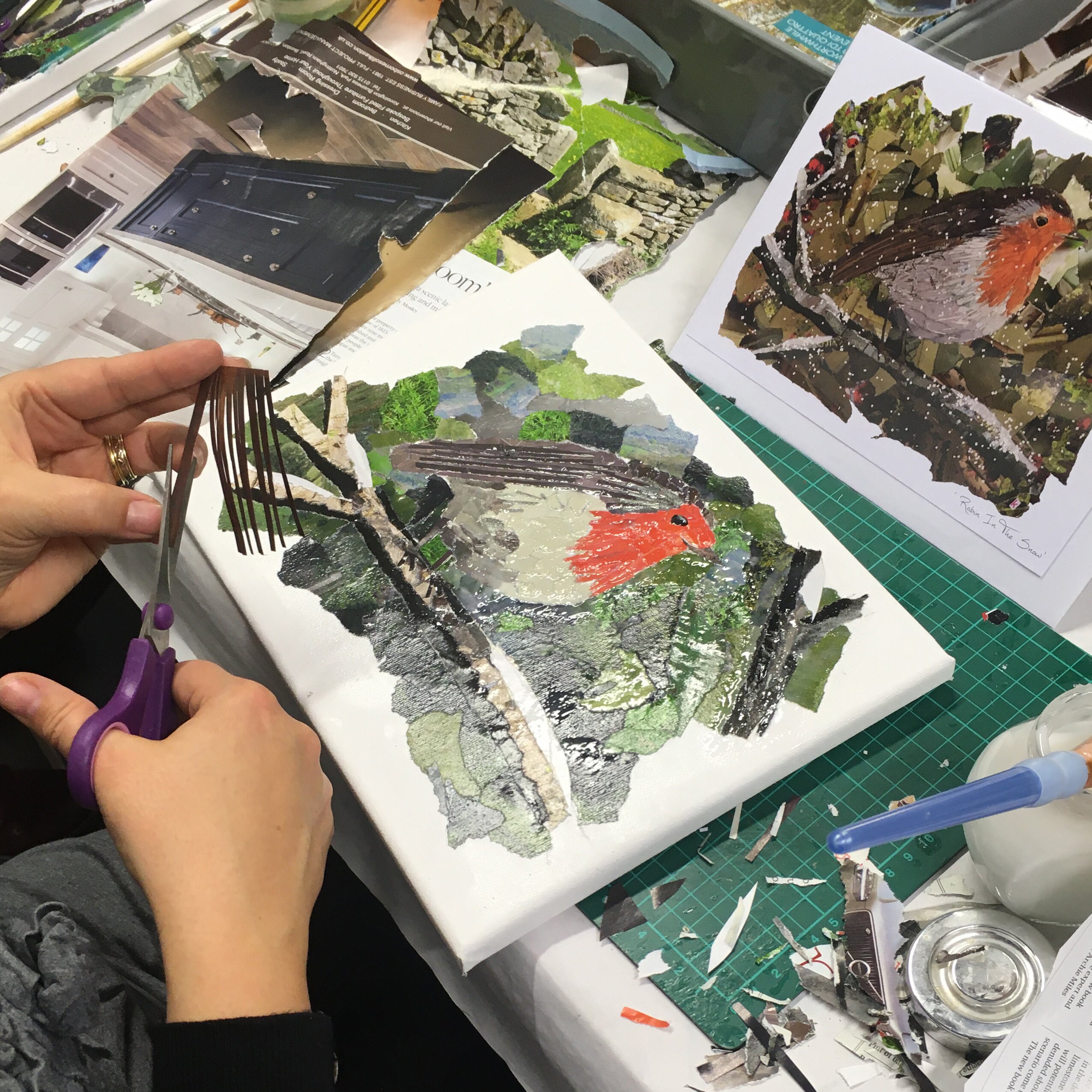 Magazine Collage Robin PDF Tutorial - Etsy UK