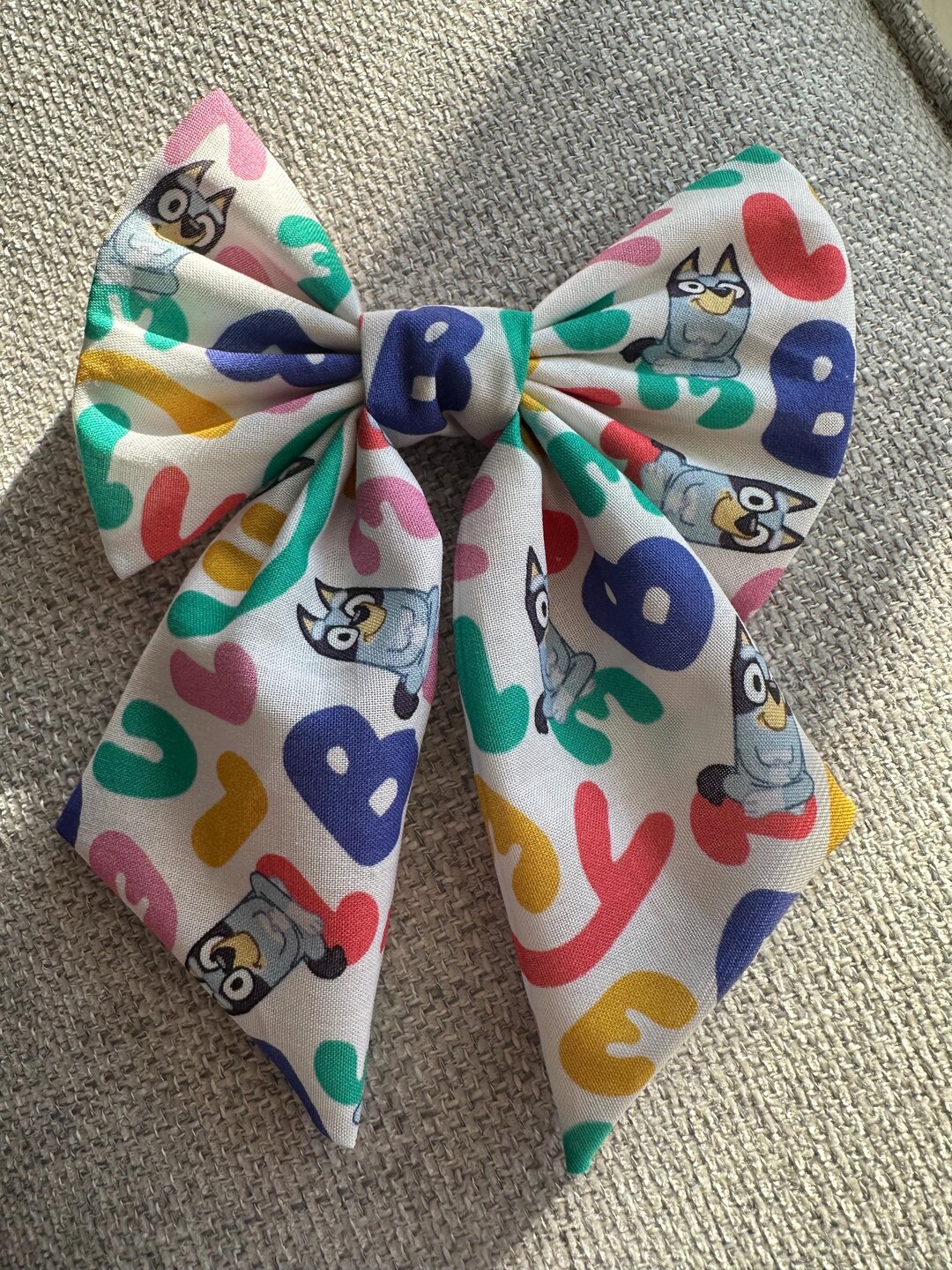 Bluey Colorful Letters Sailor Bow - Etsy