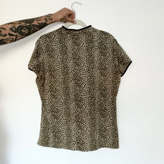 Y2K/90s Leopard Print Plus Size Mock Neck Top with Zi… - Gem