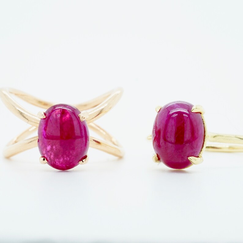 Rose Gold Ruby Ring Ruby Engagement Ring Oval Ruby Split - Etsy