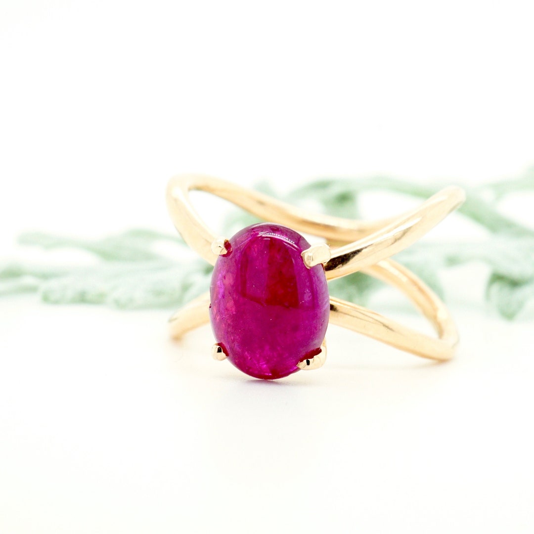 Rose Gold Ruby Ring, Ruby Engagement Ring, Oval Ruby Split Shank Ring - Etsy