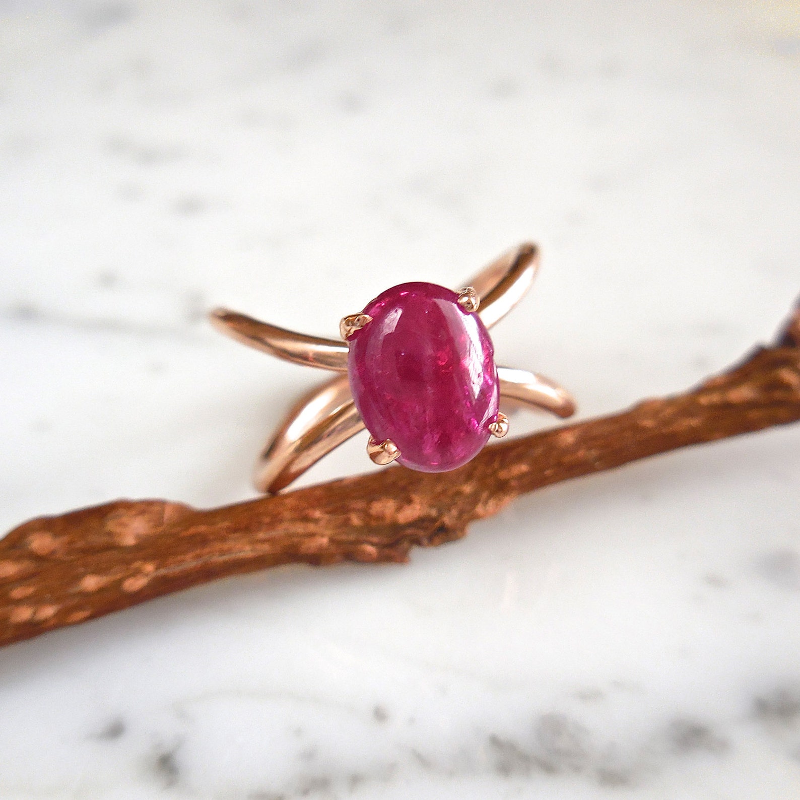 Rose Gold Ruby Ring Ruby Engagement Ring Oval Ruby Split - Etsy