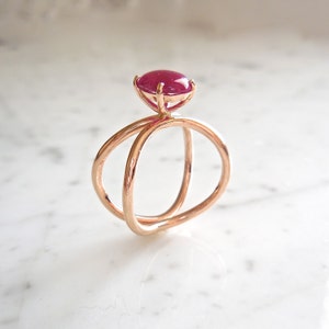 Rose Gold Ruby Ring, Ruby Engagement Ring, Oval Ruby Split Shank Ring - Etsy