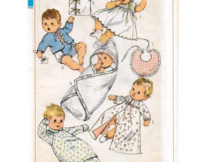 A Newborn Layette Sewing Pattern: Dress, Hat, Kimono, Pants, Sleeper ...