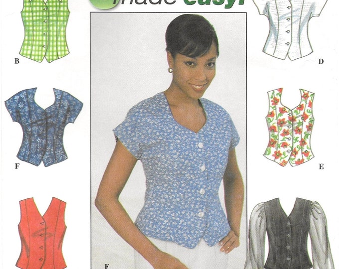 A Semi-fit Princess Seam Short Blouse W/sleeve & Collar Variations ...