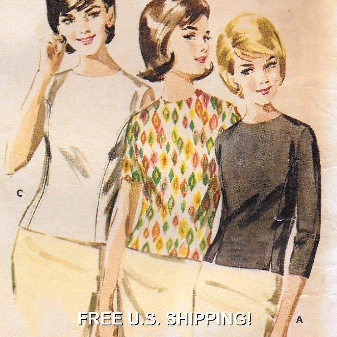 A Back Button Princess Seam Blouse W/ Sleeve Variations Pattern for ...