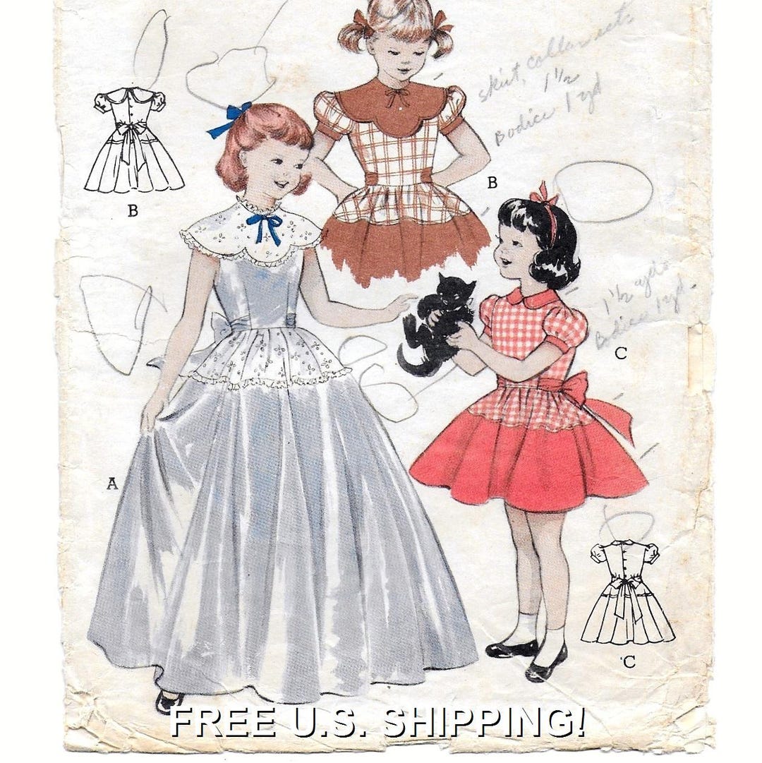 A Full Skirt, Short Sleeve, Back Button & Tie Formal or School Dress ...