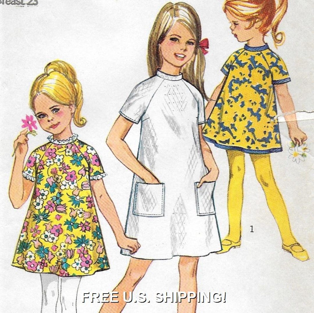 An Easy Sew Short Raglan Sleeve A-line Dress Sewing Pattern for ...