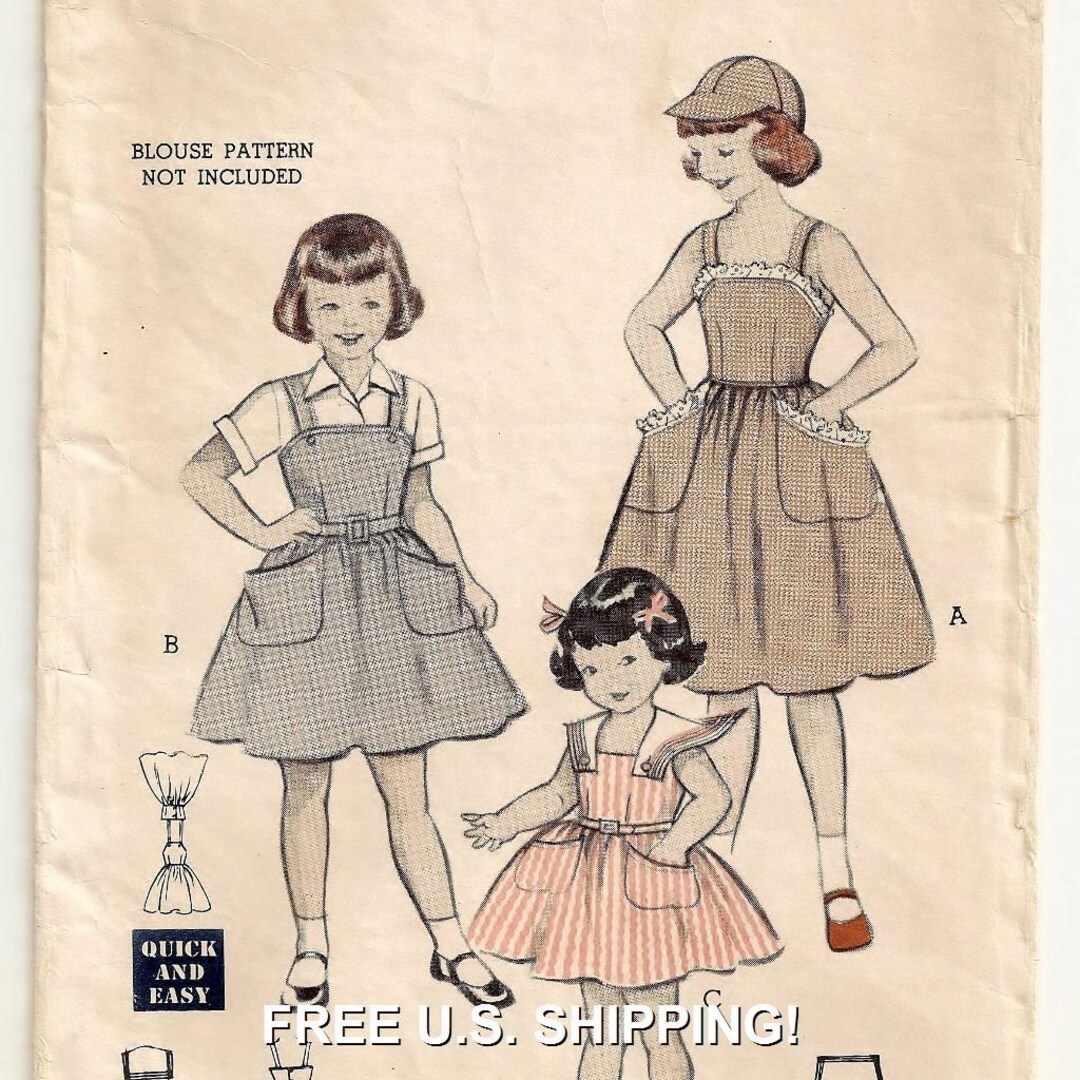 A Full Skirt, Large Pocket Dress/sundress/jumper & Brimmed Sun Cap ...