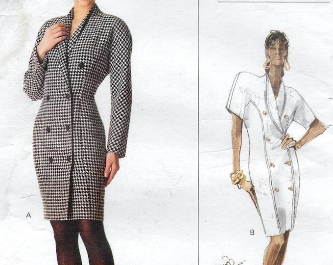 A Semi-fitted, Shawl Collar, Tapered, Double-breasted Coat-dress ...