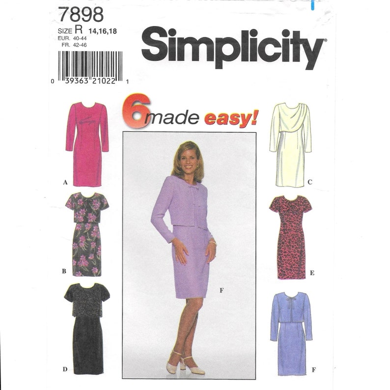 A Semi-fitted, Long/short Sleeve Dress With Bodice Variations Pattern ...