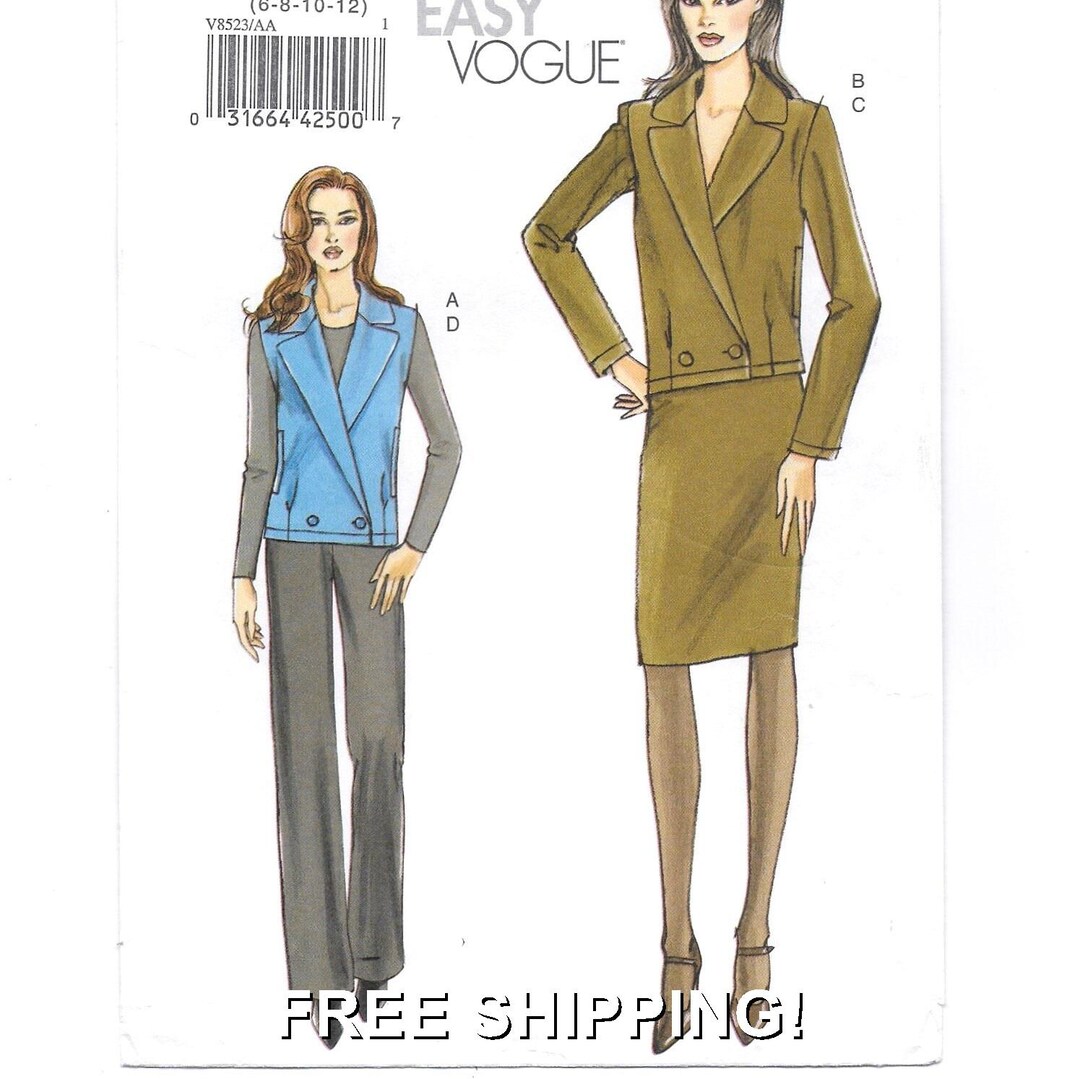A Double-breasted Jacket & Vest, Straight Skirt and Pants Sewing ...