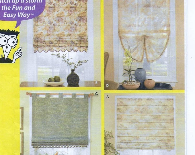 A Pattern to Create 4 Styles of Roman Shades: Uncut ~ Simplicity Sewing ...