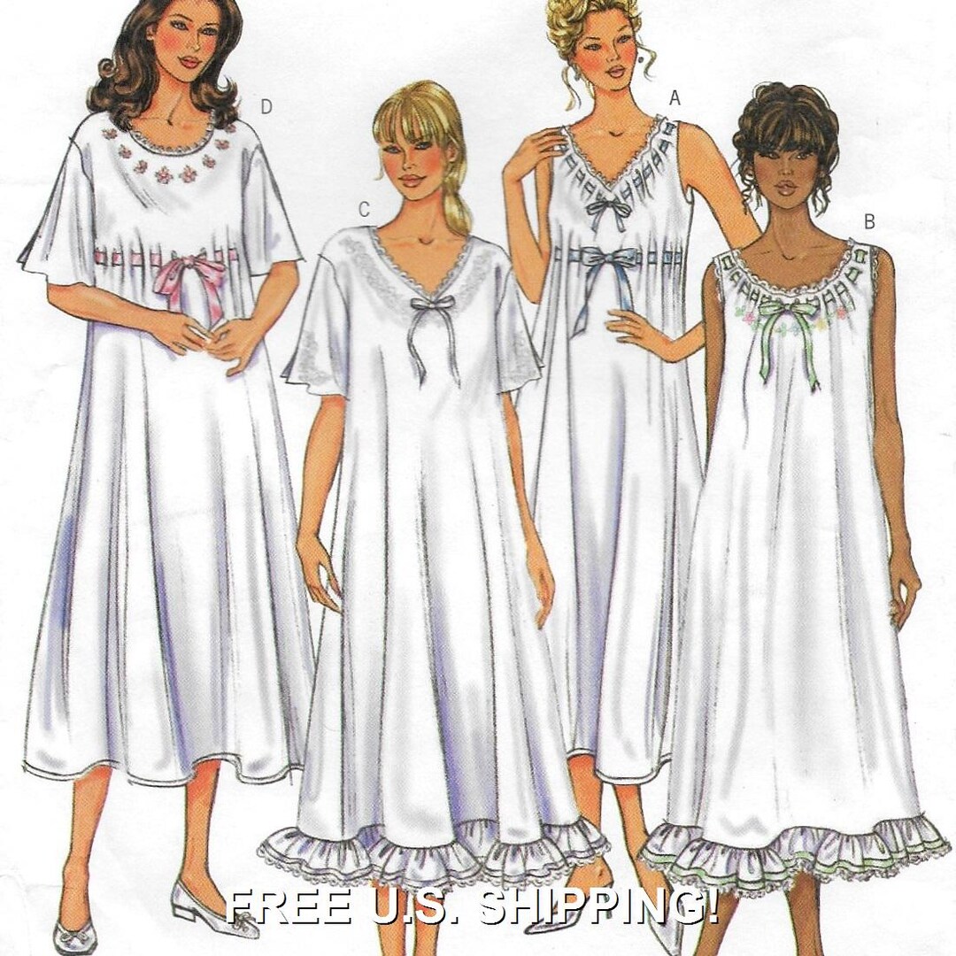 A Loose-fitting Pullover Nightgown With Variations Pattern for Women ...