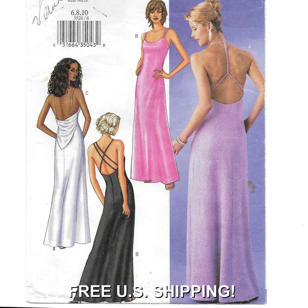 A Close-fitting Evening Dress With Strap Variations Sewing Pattern for ...