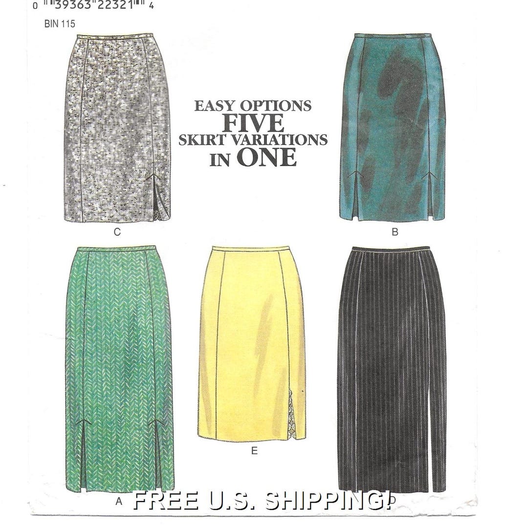 A Straight Skirt With 5 Variations Sewing Pattern for Women: Uncut ...
