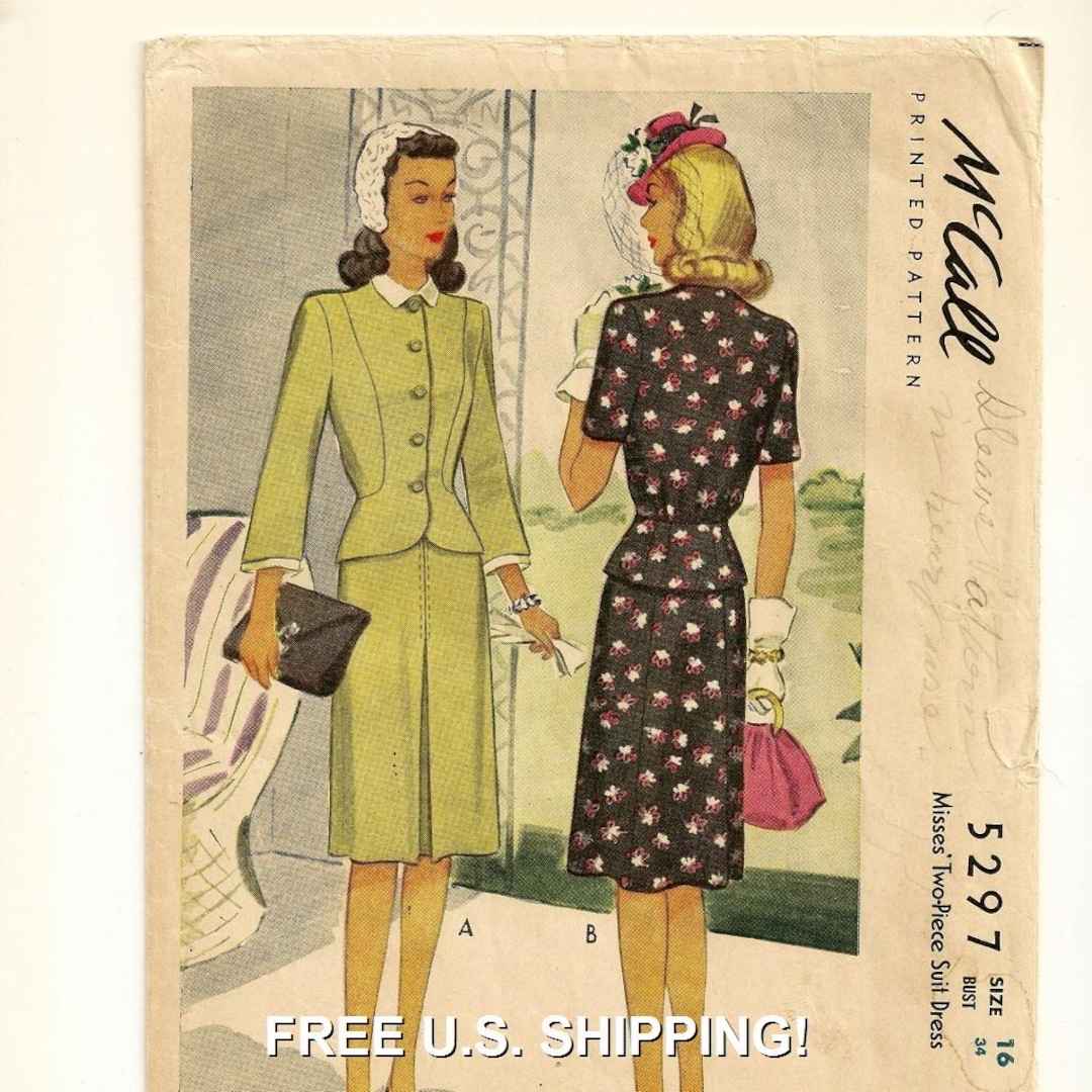 A Suit Dress Pattern for Women: Peplum Top W/variations & Gored Skirt W ...