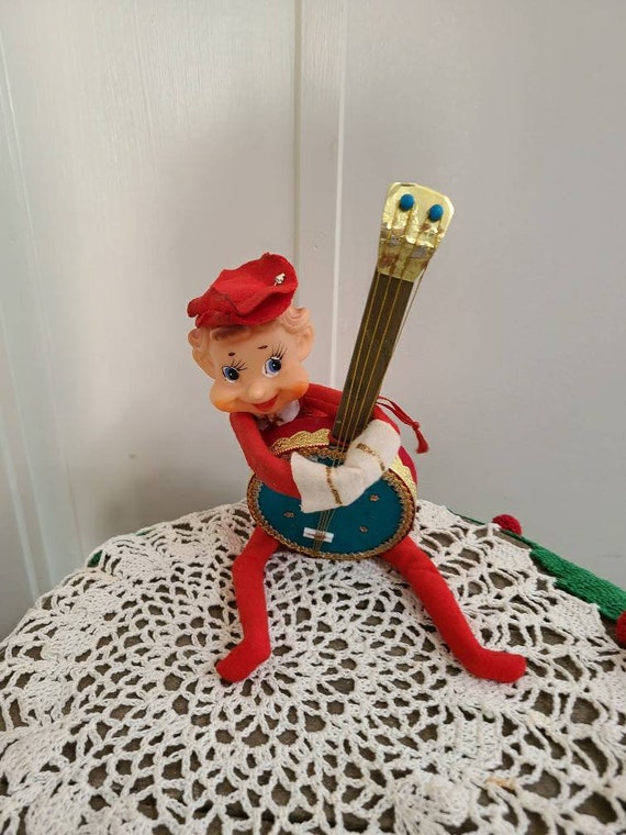 Banjo Playing Shelf Elf 60s Mischievous Face | Etsy
