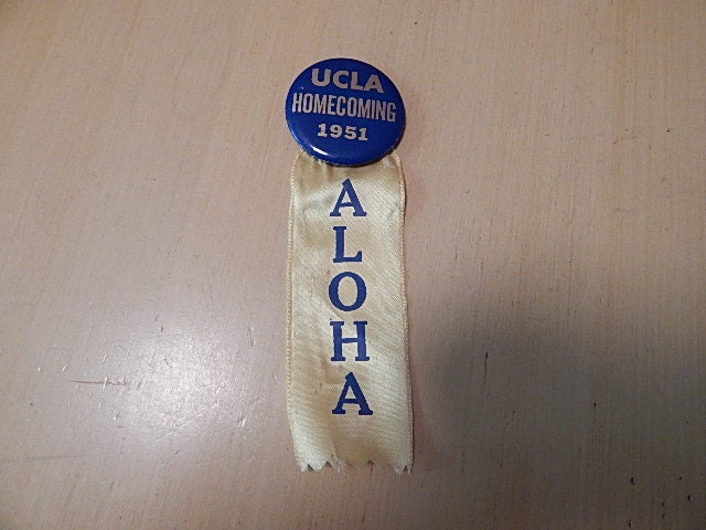 1951 UCLA Bruins Homecoming Badge With Aloha Ribbon - Etsy