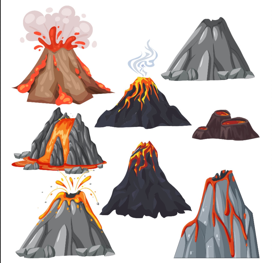 Volcano Png Clipart Digital Download PNG Transparent - Etsy UK