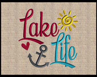 Lake embroidery | Etsy
