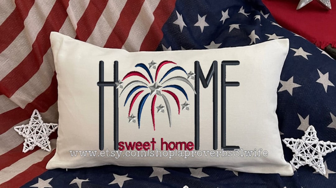 HOME With Wreath O Home With Stars Wreath Machine Embroidery Design ...