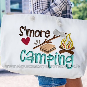 S'more Camping Embroidery Design Campfire Embroidery Design Marshmallow ...