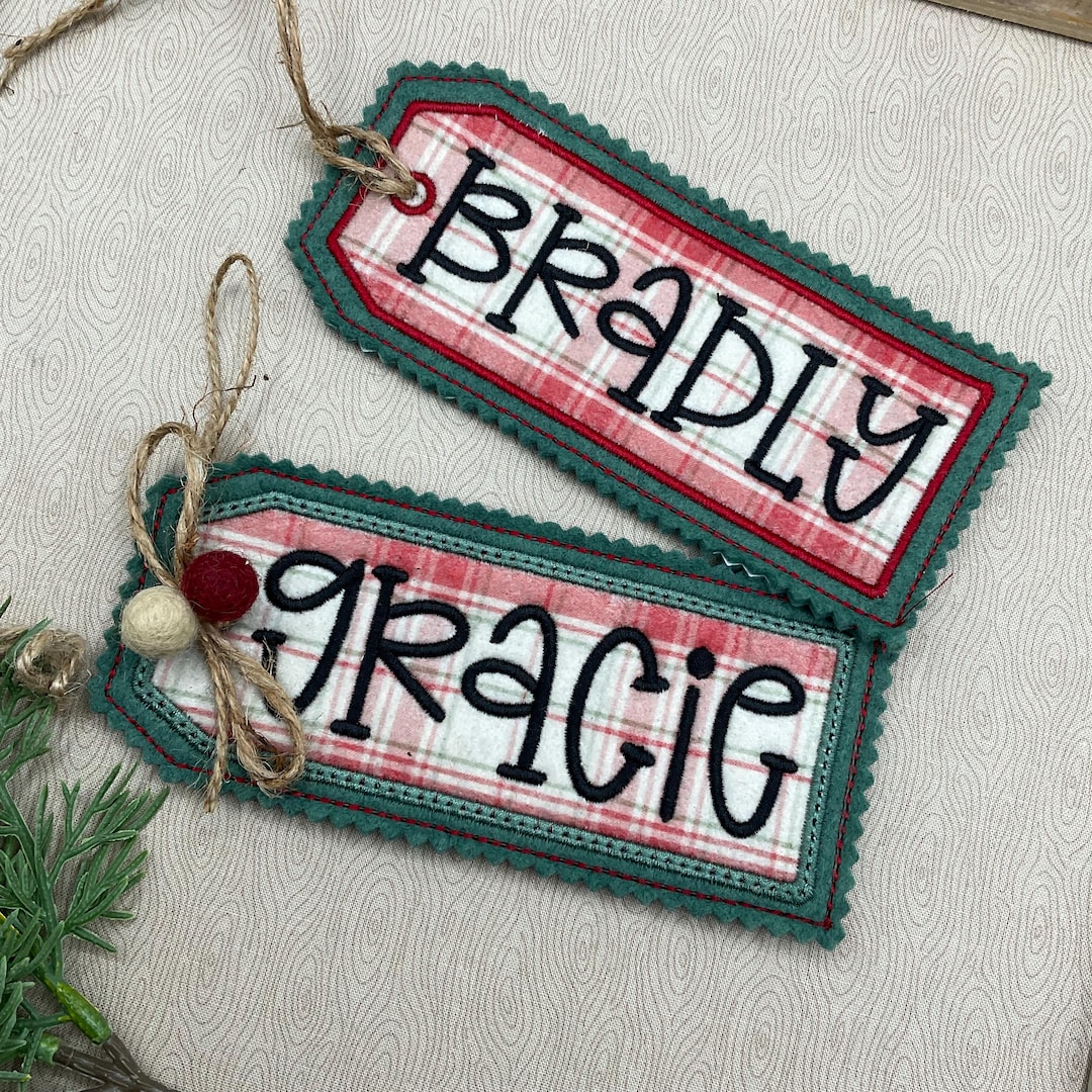 ITH Felt Stocking Name Tag - Stocking Tag- Gift Tag - Christmas Decor ...