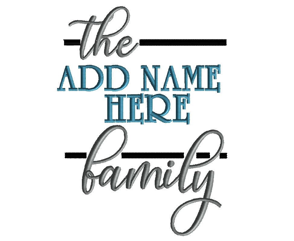Family Embroidery Design: Split Frame Font (digital Download) - Etsy