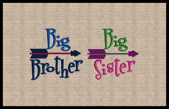 Sibling Embroidery Design Little Brother Big Brother Big | Etsy