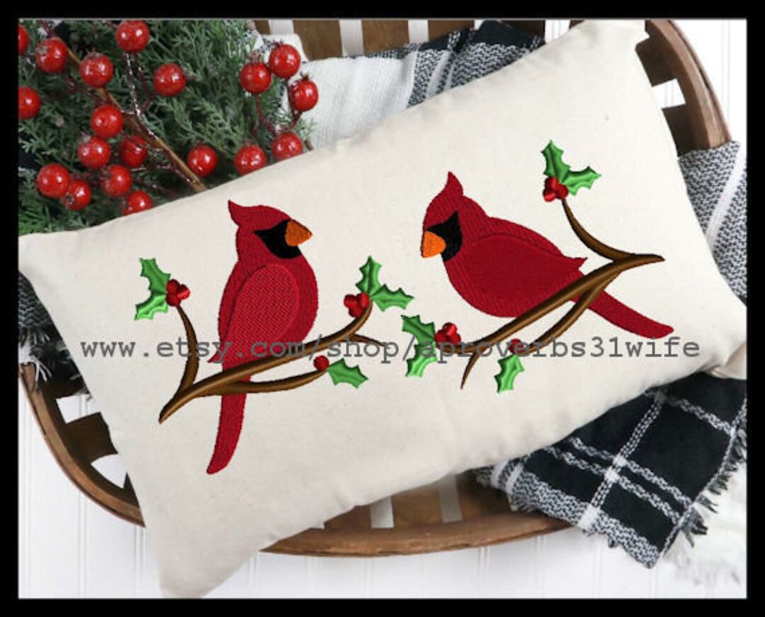 Cardinal Machine Embroidery Design Cardinal on a Branch Embroidery ...