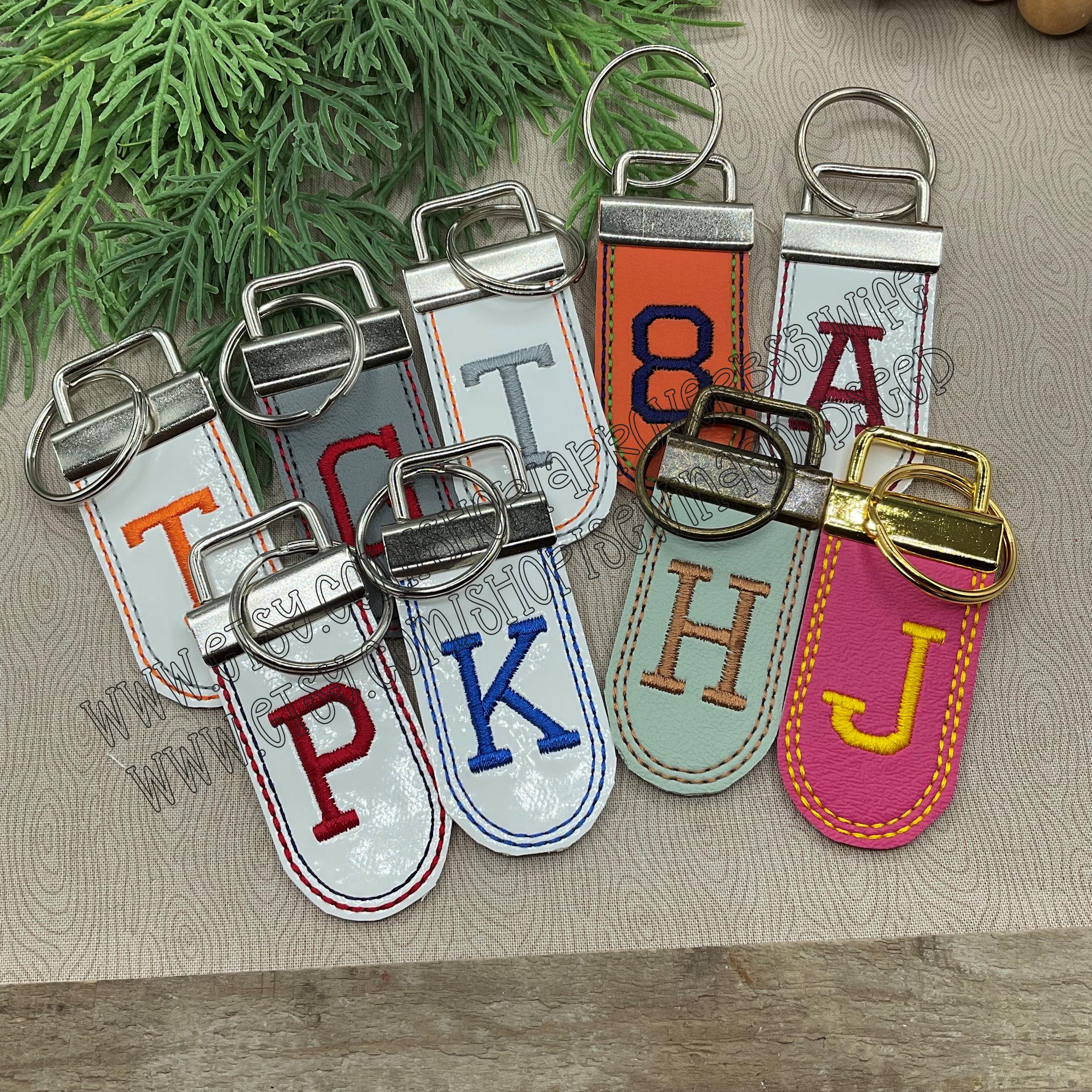 ITH Key Fob With VARSITY Font Machine Embroidery Design | Personalize ...