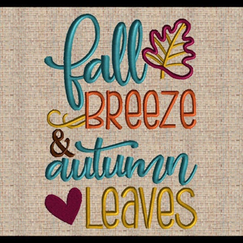 5 Fall Leaves Applique Machine Embroidery Designs-instant | Etsy