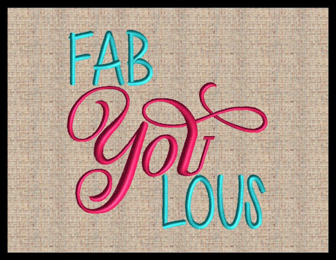 FAB You LOUS FABYOULOUS Embroidery Design Fabulous Cosmetic Bag ...