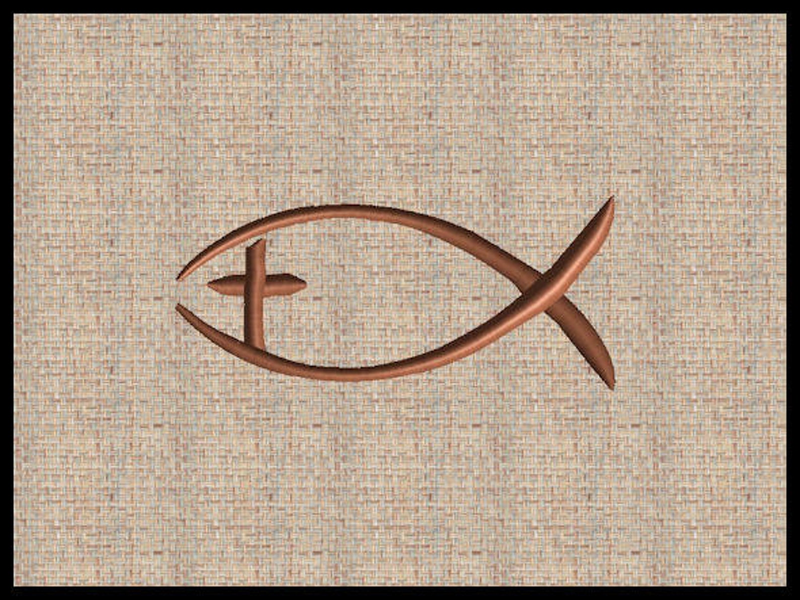 Ichthys Jesus Fish with Cross Embroidery Design Machine | Etsy
