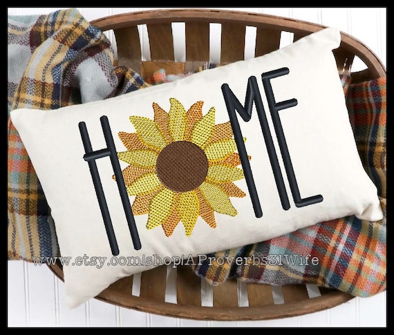 Sunflower Machine Embroidery Design Fall Embroidery Design - Etsy