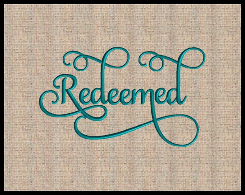Word Redeemed Machine Embroidery Design Word Christian - Etsy