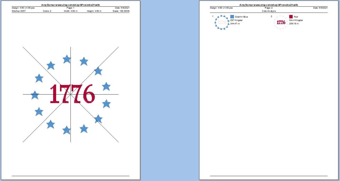 Star Frame 1776 4th of July Machine Embroidery 4x4 Embroidery | Etsy