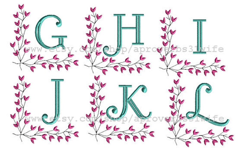 Stick Wreath Font Frame Monogram Font Frame 4x4 Embroidery | Etsy