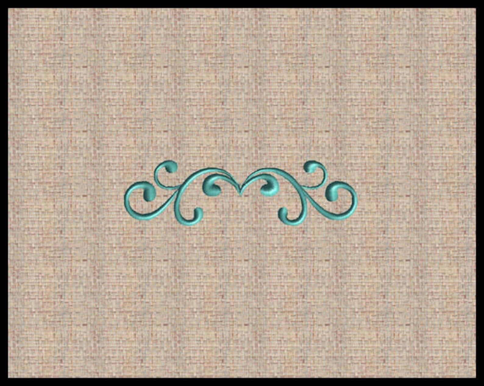 Scroll Flourish Machine Embroidery Design Text Divider Embroidery ...