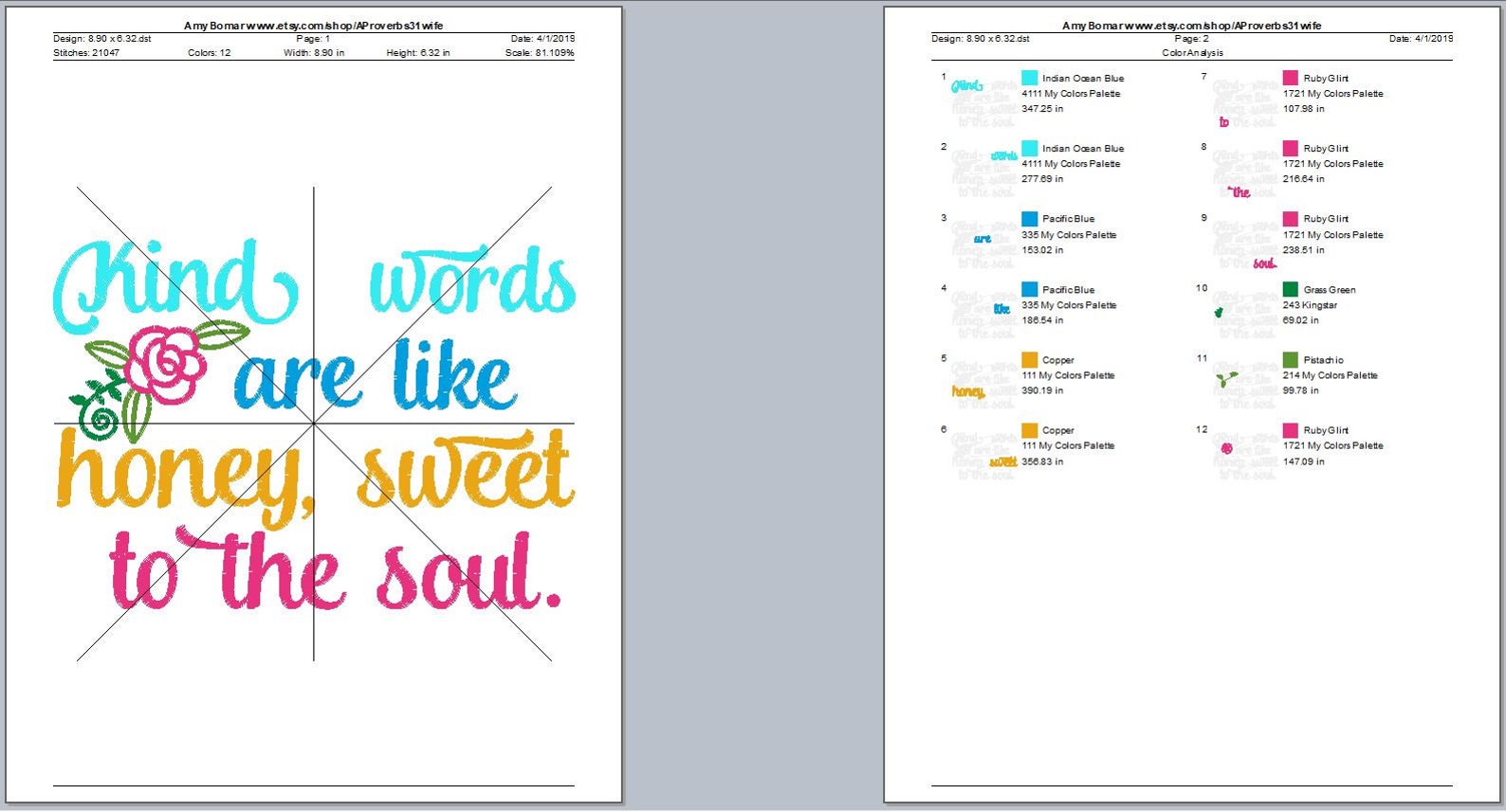 Kind Words Are Like Honey Sweet to the Soul Embroidery Design - Etsy