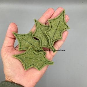 ITH Felt Holly Leaf Embroidery Design for Garland - Felt Holly Leaf ...
