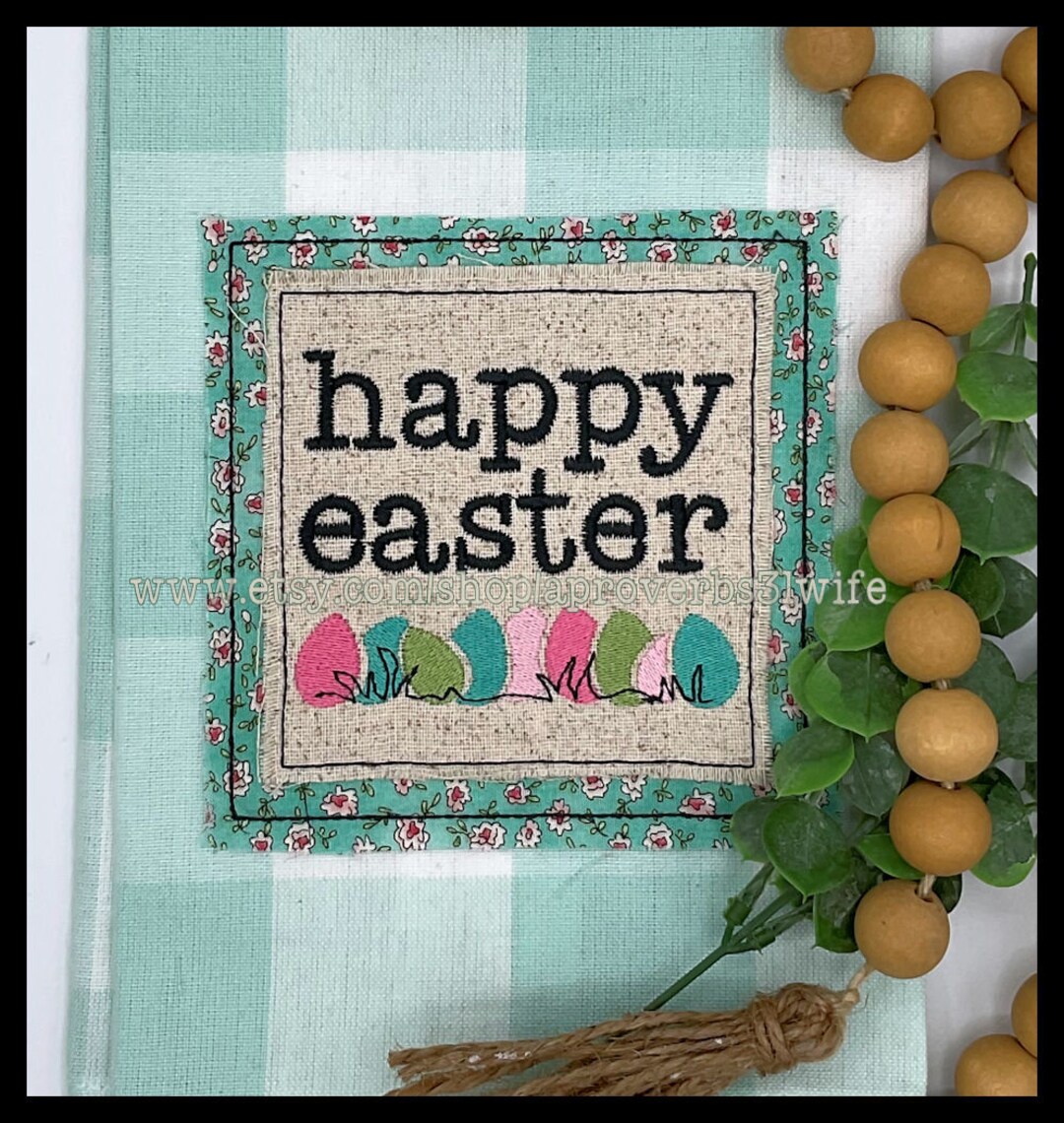 Easter Embroidery Design - Machine Embroidery - Bean Stitch Applique ...