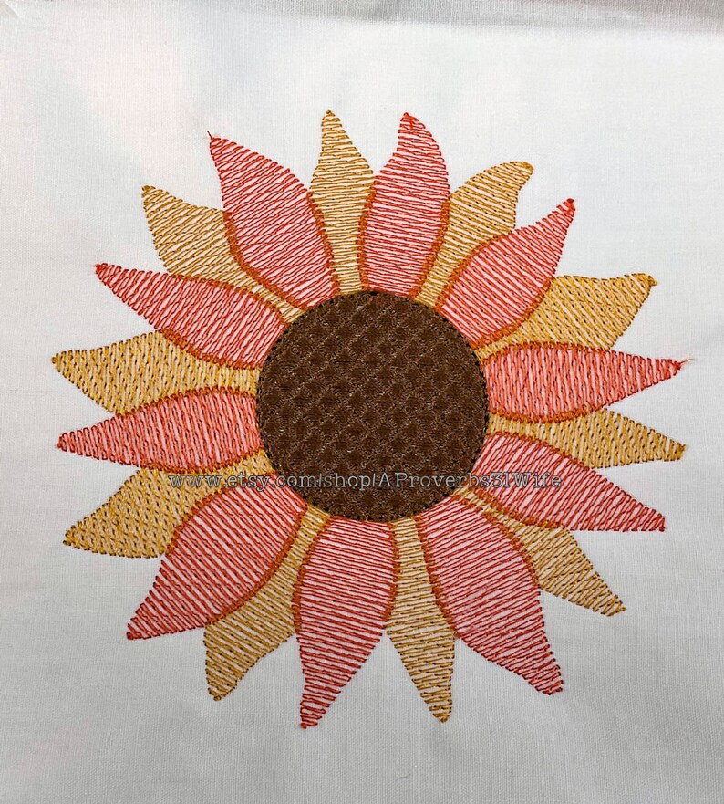 Sunflower Machine Embroidery Design Fall Embroidery Design - Etsy