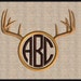 Deer Antler Font Frame Hunting Monogram Frame Buck Antler Embroidery ...