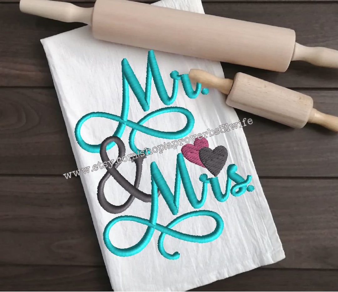 Mr. and Mrs. Machine Embroidery Design - Wedding Embroidery Design ...