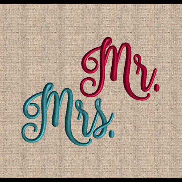 Mr and Mrs Embroidery Font - Etsy